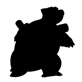 Pokemon - Blastoise Silhouette Stencil | Free Stencil Gallery